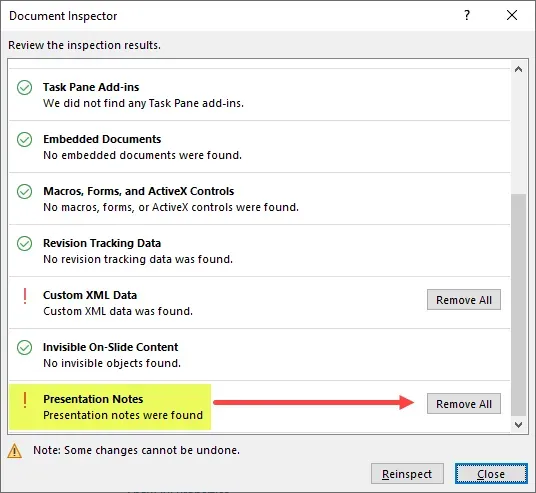 Remove All Notes In PowerPoint